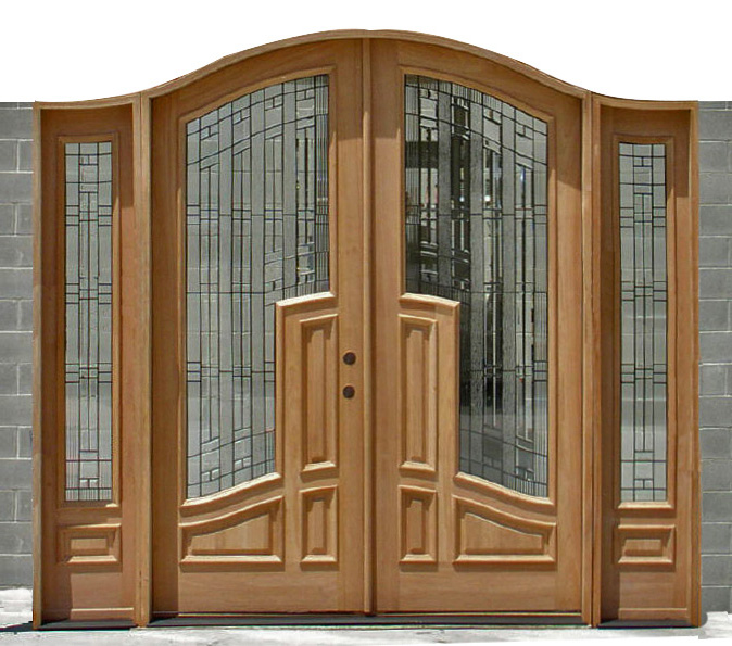 Arched Mansion Exterior Double Doors