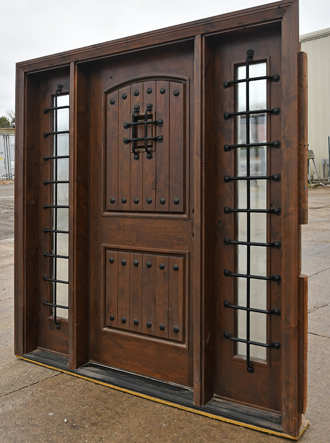 Knotty Alder Pre-finished Exterior Door Walnut Finish