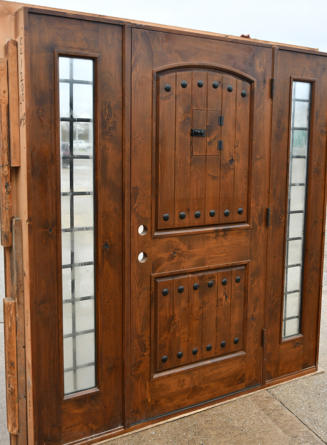 Knotty Alder Pre-finished Exterior Door Walnut Finish