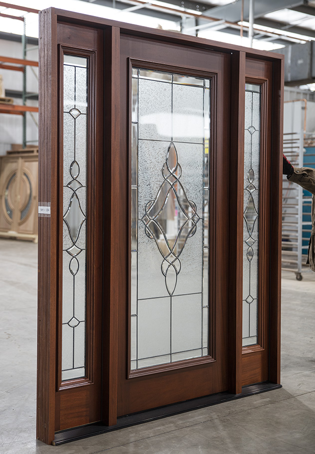 Exterior Mahogany Full Lite Doors with Sidelights