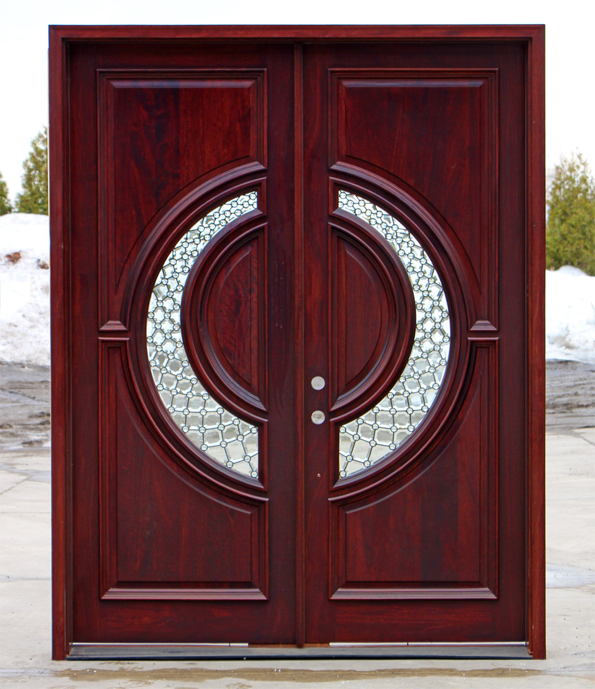 Tiffany Double Doors Red Mahogany