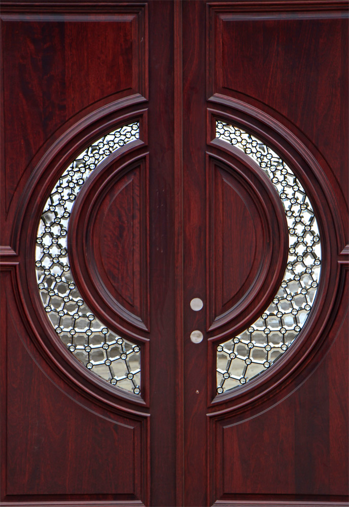 Tiffany Double Doors Red Mahogany