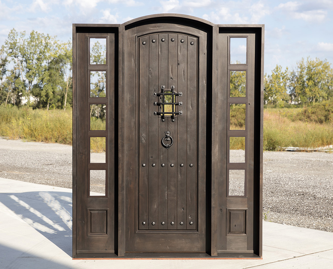 Rustic Round Top Doors with Sidelites