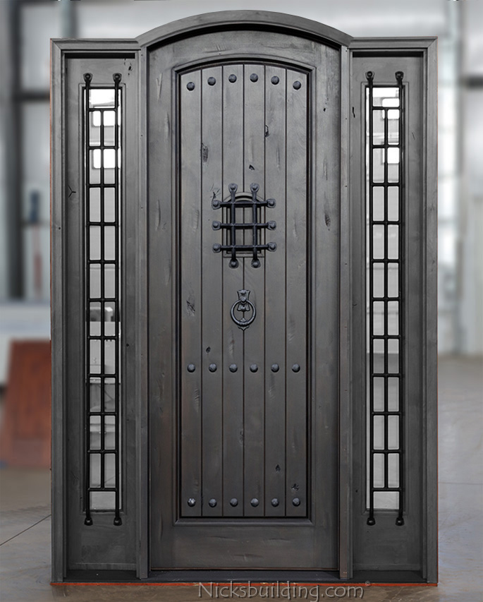 Rustic Round Top Doors with Sidelites