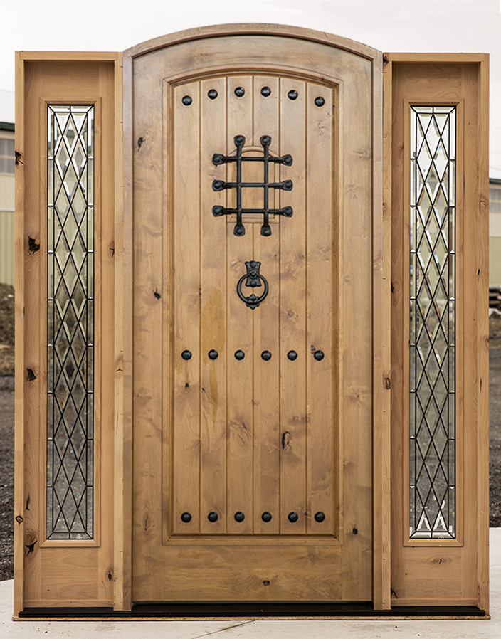 Rustic Round Top Doors with Sidelites