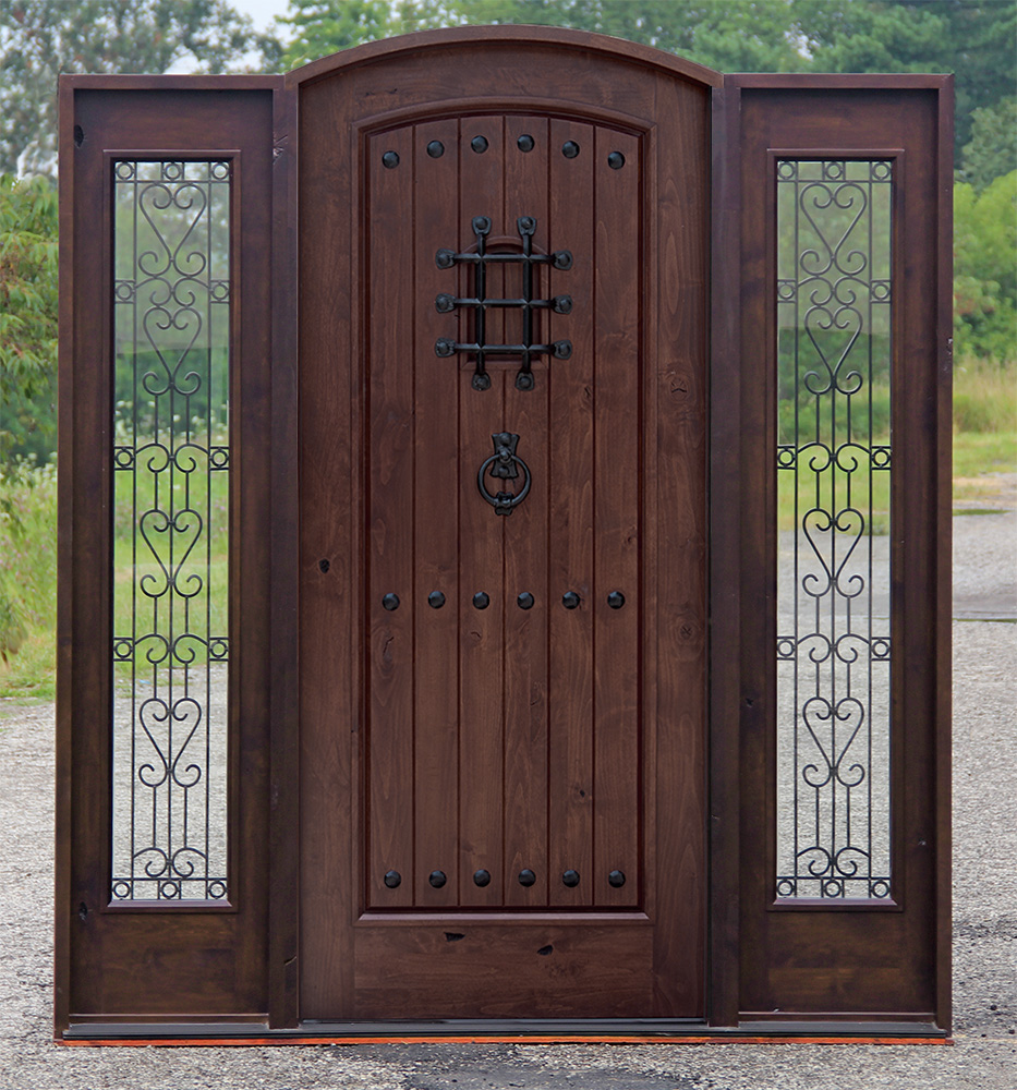 Rustic Round Top Doors with Sidelites