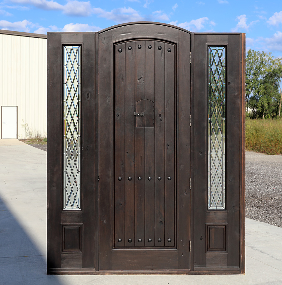 Rustic Round Top Doors with Sidelites