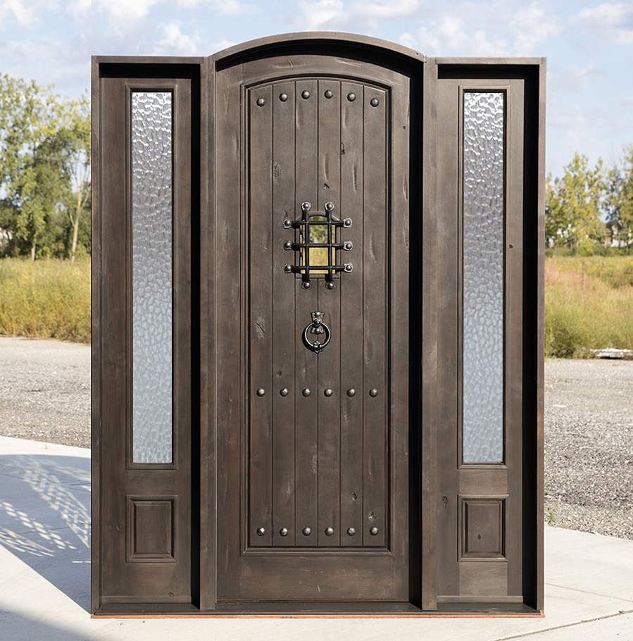 Rustic Round Top Doors with Sidelites